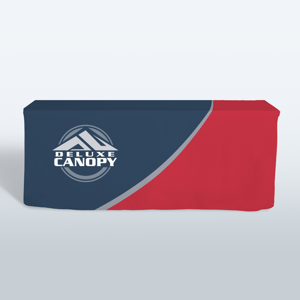 Custom Table Covers | Fitted Logo Tablecloth - Deluxe Canopy